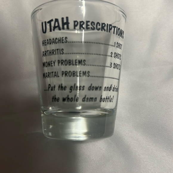 Source Unknown | Other | Utah Prescription Shot Glass 2 Oz Euc | Poshmark